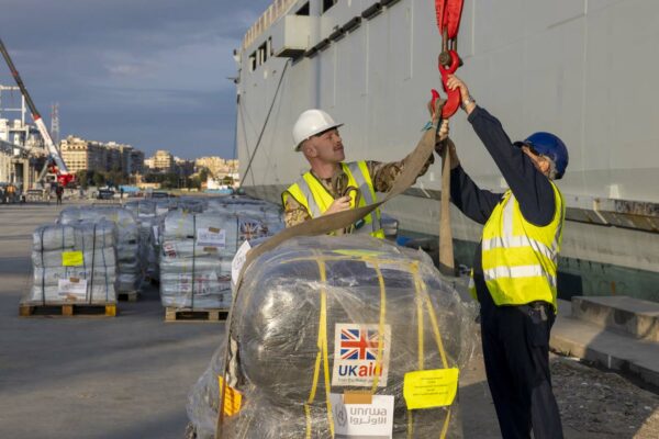 Royal Navy delivers over 80 tonnes of humanitarian aid to Gaza - Naval ...