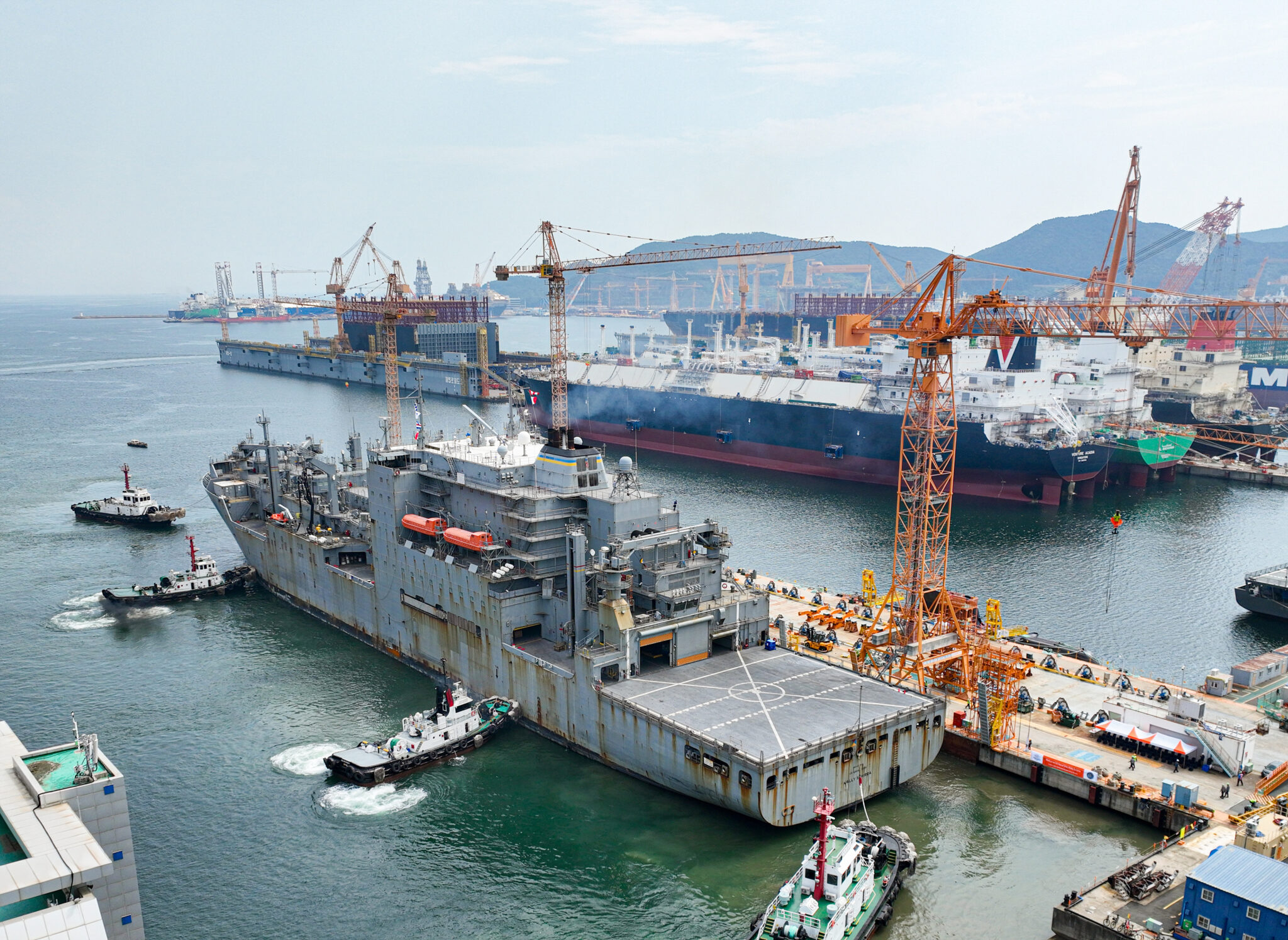 US Navy's vessel enters Hanwha Ocean's shipyard in Korea for overhaul ...