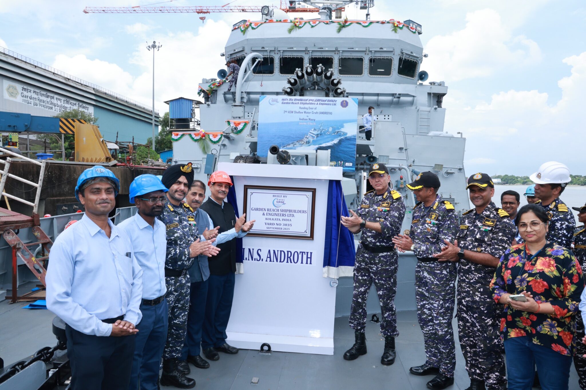 GRSE hands over second ASW SWC to Indian Navy - Naval Today