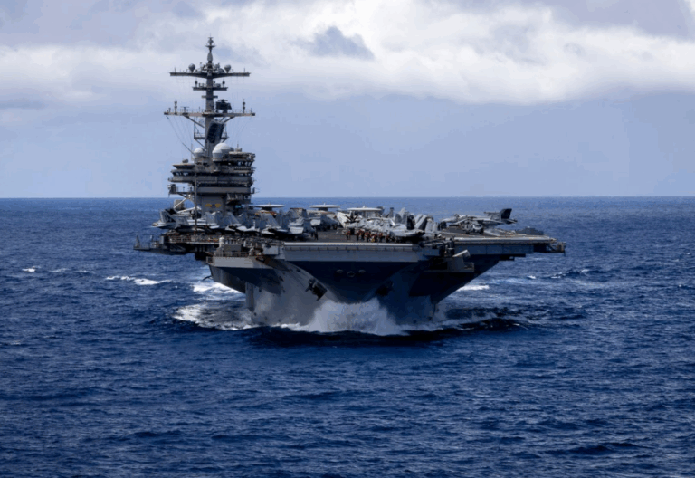 US Navy's aircraft carrier that tested new drone-killing laser weapon ...
